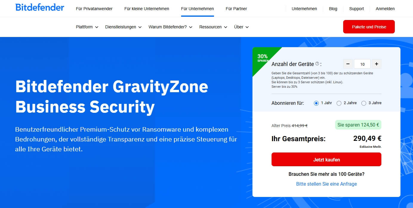 Test: Bitdefender GravityZone Business Security Premium